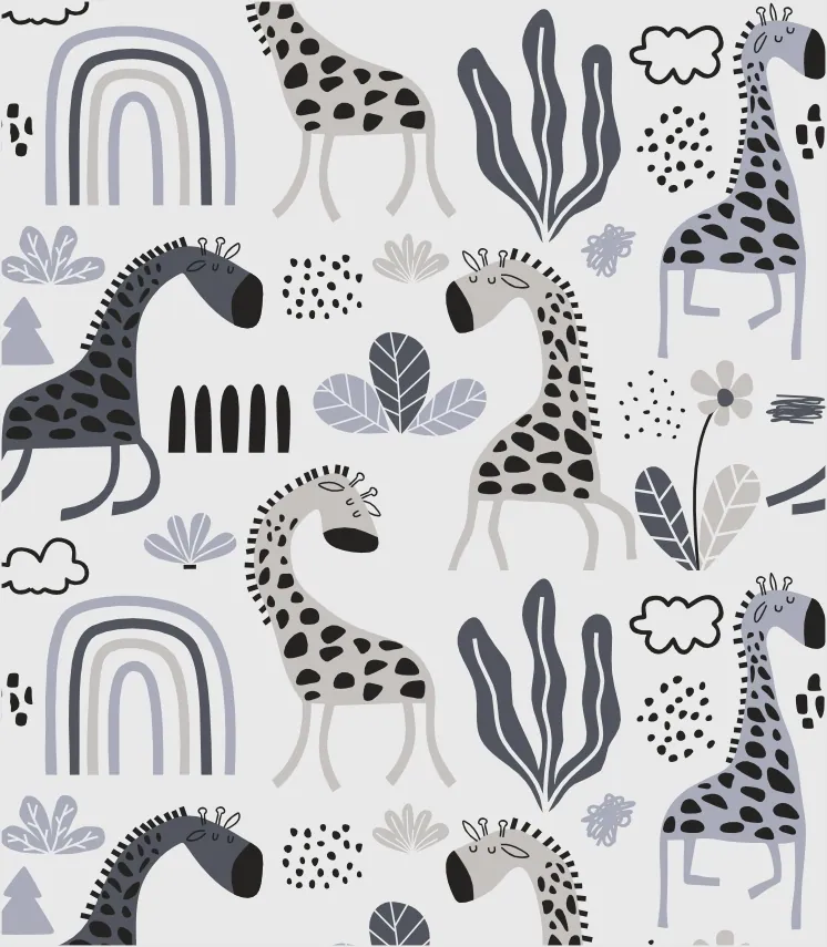 Tapeta cute grey giraffes - Fotobloki&decor